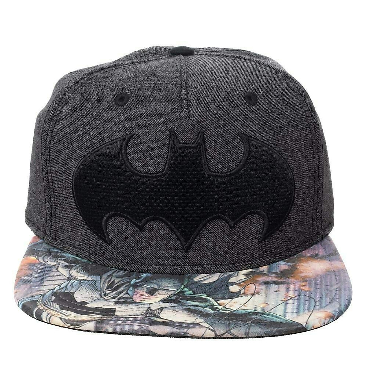 Batman Embriodered Logo Sublimated Bill Snapback Black