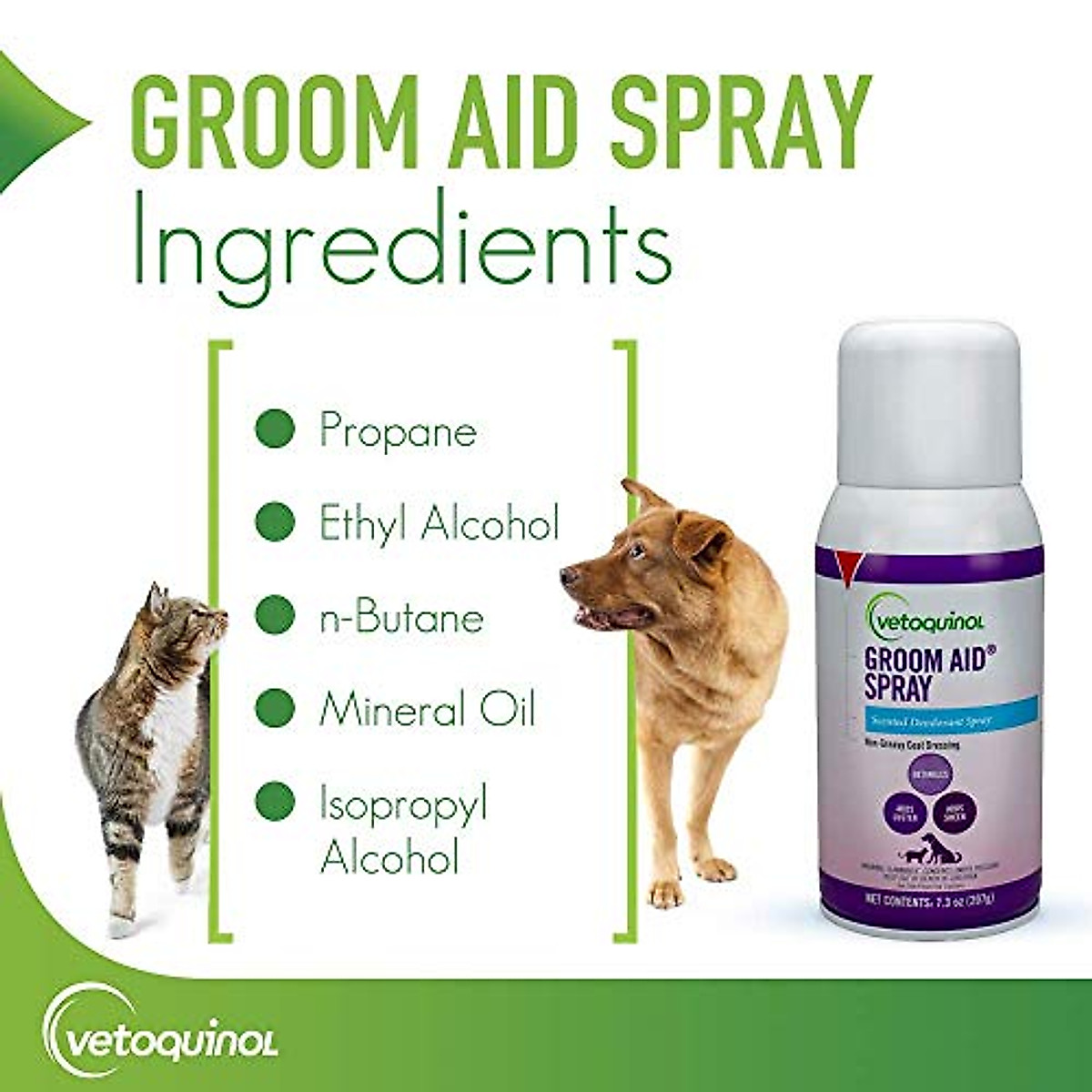 Vetoquinol Groom-Aid Detangler & Deodorizer Spray for Dogs & Cats, 7oz