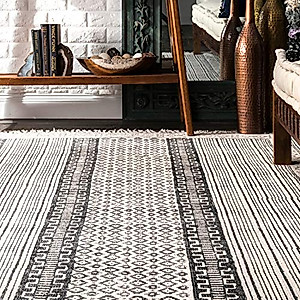 nuLOOM Striped Flatweave Native Area Rug, 5' x 8', Grey