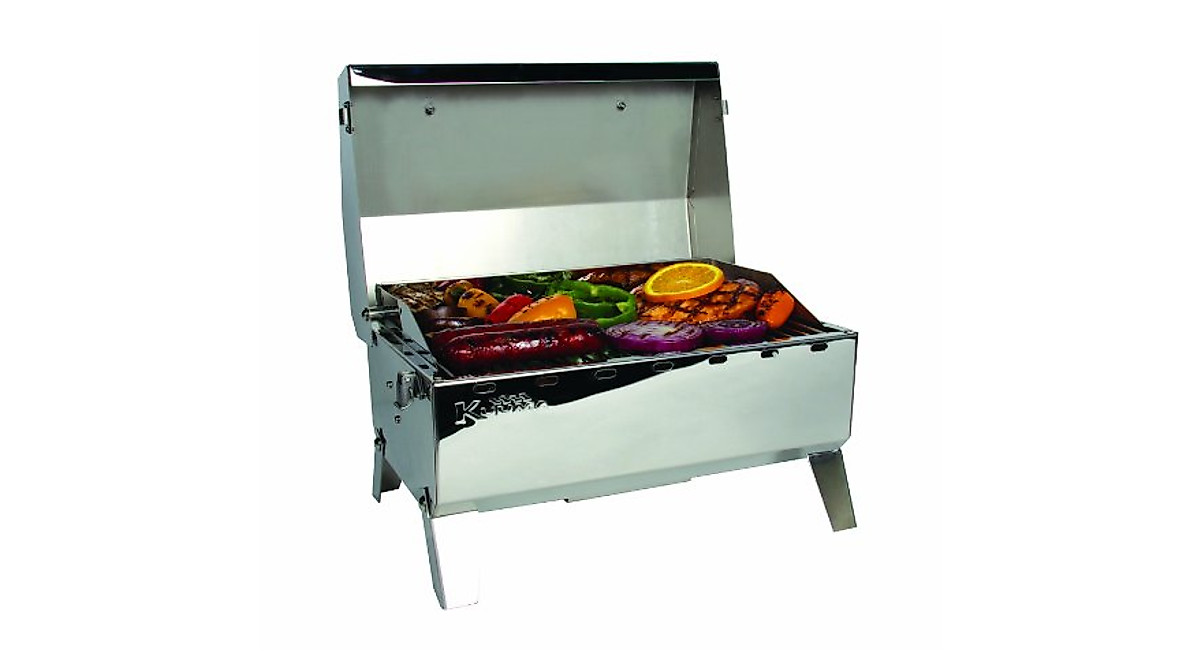 Camco Stow N Go 125 Portable Gas Grill with Temperature Gauge