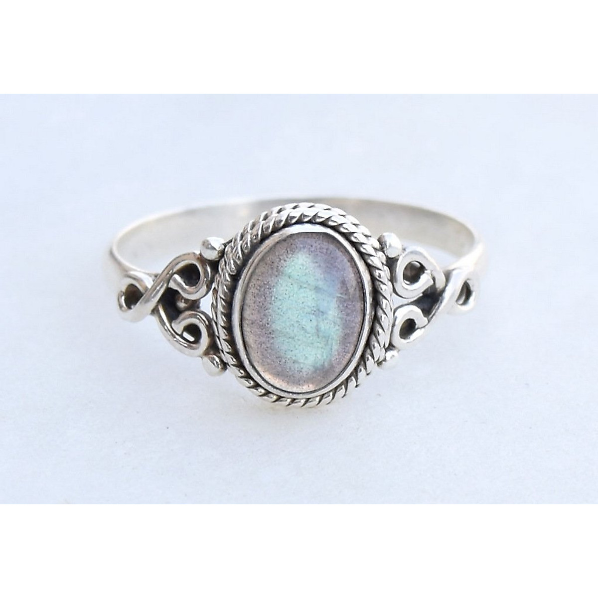Labradorite Stone Ring 925 Sterling Silver Statement Ring For Women Handmade Rings Gemstone Christmas Promise Ring Size US 9 Gift For Her