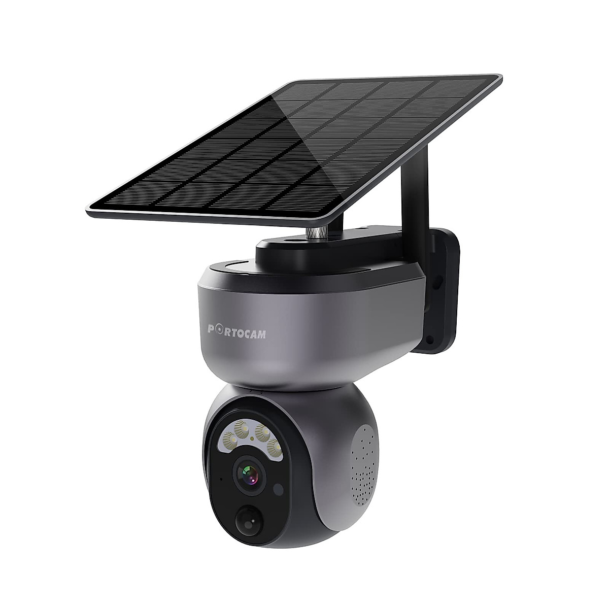 PORTOCAM Security Camera Outdoor, Pan Tilt 360°View Solar Battery Powered Rechargeable Wireless Spotlight Security System, 1080P Full-Color Night Vision, 2-Way Talk, Motion Detection, and Cloud S30