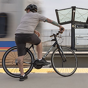 Tommaso La Forma Aluminum & Carbon Mens Hybrid Bike Women Road Bicycle Adult Bike Womens Hybrid Bikes City Bike Commuter Bike Mens Bike Touring Flat Bar Hybrid Bicycle - White - Large 58cm