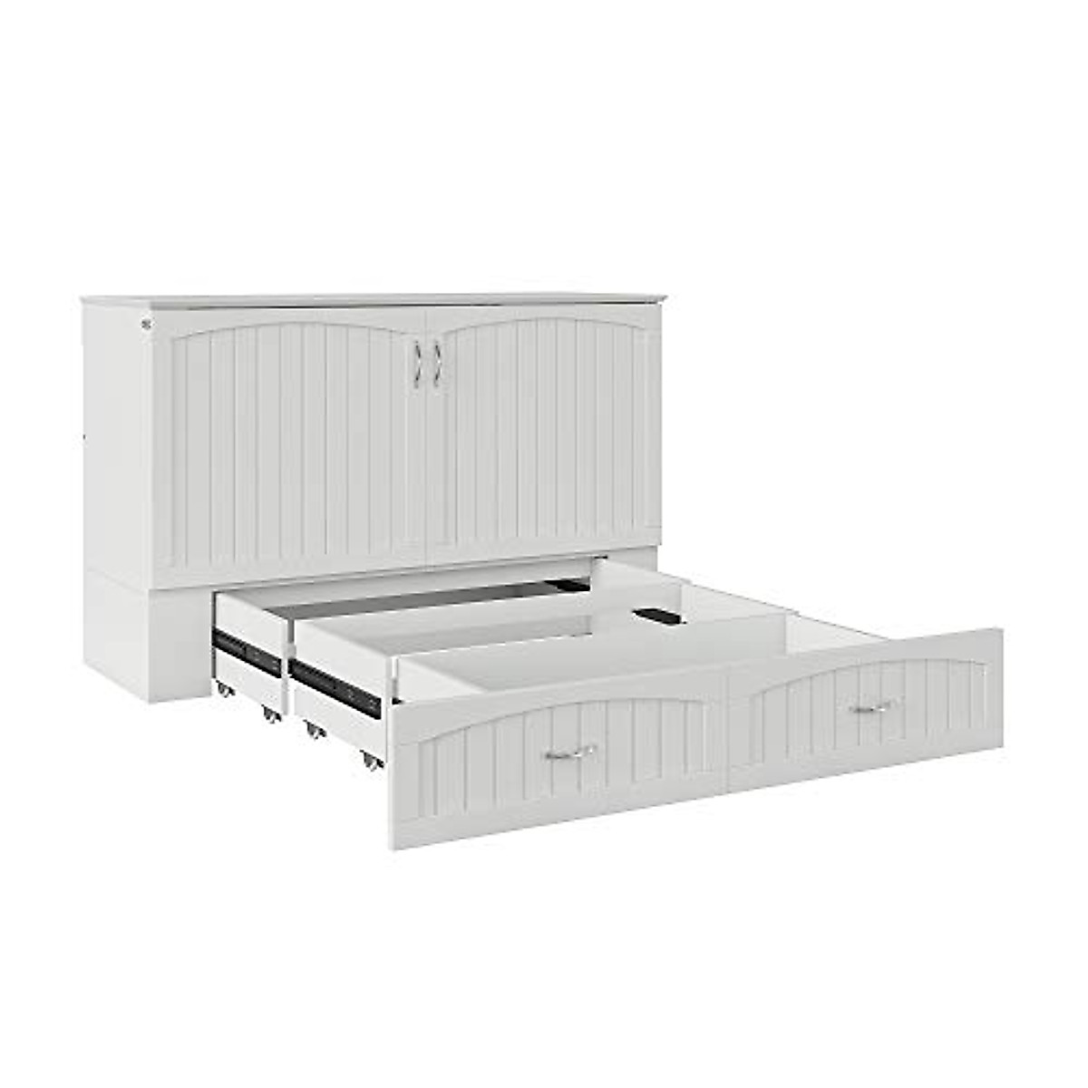 AFI Southampton Murphy Bed Chest with Charging Station, Queen, White