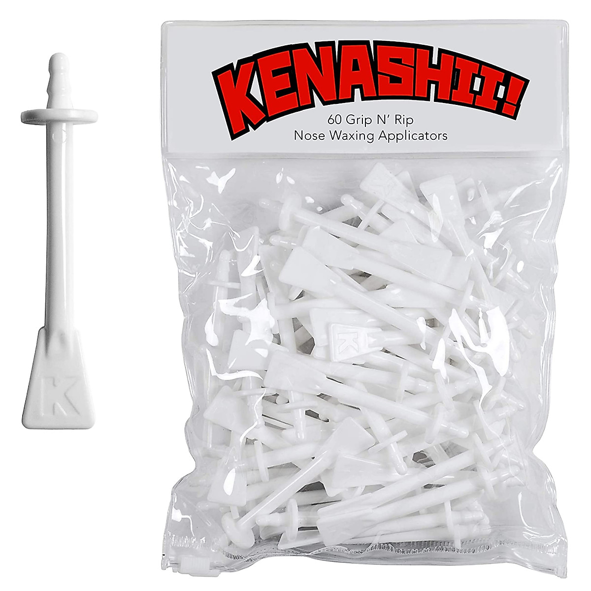 Kenashii Nose Waxing Kit and 60 Grip n' Rip Nasal Wax Applicators Bundle, 100g of Wax, 12 Mustache Protectors, Balm Wipes and Radical Carry Bag, Total of 84 Applicators