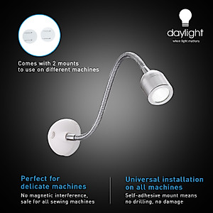 Daylight Naturalight LED Sewing Lamp, White and Silver