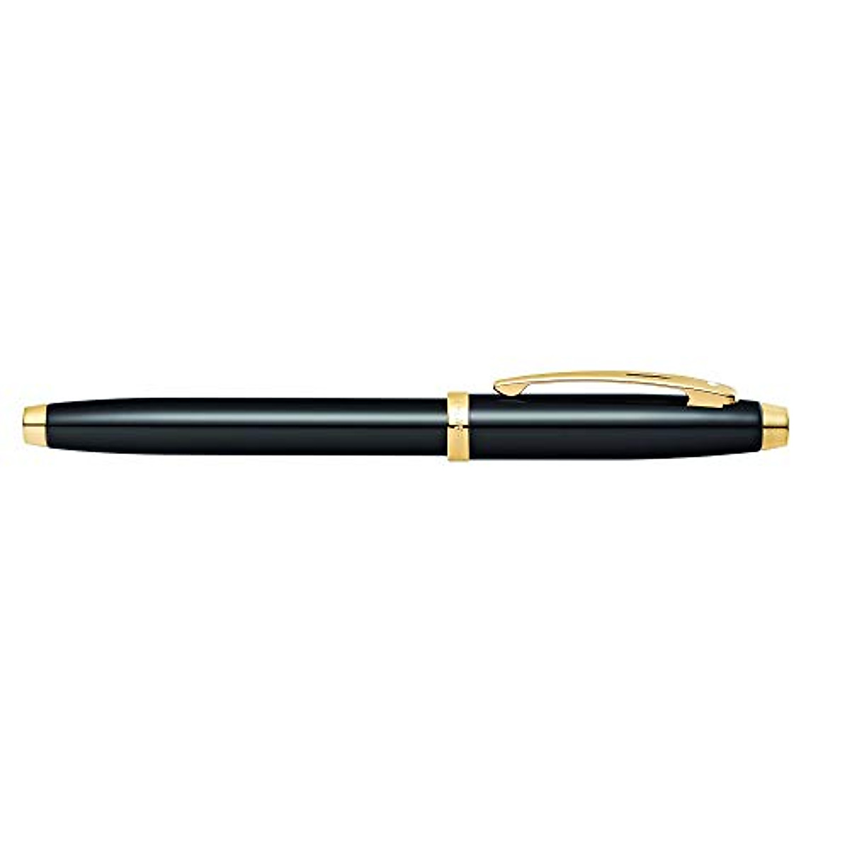 Sheaffer 100 - Refillable fountain pen, fine nib, glossy black lacquer finish, gold tone trim