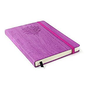 Red Co. 5 x 7 inch Embossed Flower Faux Leather Journal with 240 Lined Pages, Magenta
