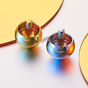 2 Pieces Metal Spinning Top Metal Flip Over Top Aluminum Top Spinner Top Physics Toy Gyroscope Stainless Steel Top Educational Toys for Girls Boys and Adult