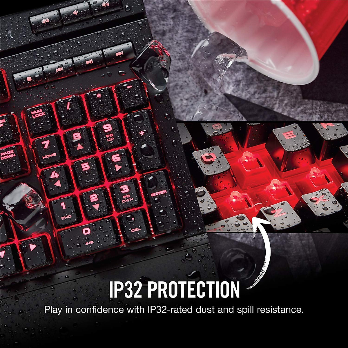 CORSAIR K68 Mechanical Gaming Keyboard Cherry MX Red (Renewed)