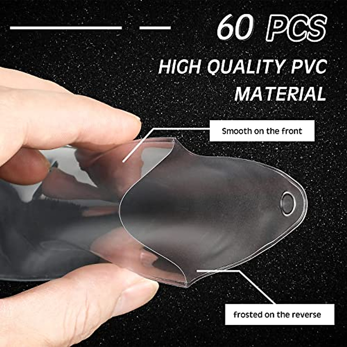 Plastic Bookmark Sleeves Photo Booth Sleeves 2-1/4 x 6-1/4 Inches for Wedding 2 x 6 Inches Vinyl Photo Strips for Valentine's Day Gift (60)