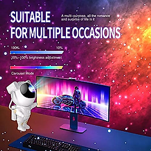 Star Projector Galaxy Night Light, Tiktok Astronaut Space Projector, Starry Nebula Ceiling LED Lamp with Timer and Remote, Kids Room Decor Aesthetic, Gifts for Christmas, Birthdays, Valentine's Day