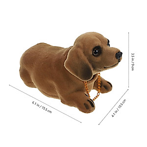 Nodding Heads Car Dog Shaking Head Dog Figurine Desktop Swing Dog Statue Bobbleheads Puppy Car Dashboard Dachshund for Home Office Car Decorations Bonsai Decor