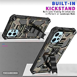 Ysnzaq Military Grade Camo Case for Xiaomi Redmi Note 12 4G (Not 5G), Rugged Shockproof Armor Phone Cover with Built in Kickstand for Xiaomi Redmi Note 12 4G MC Marble Black