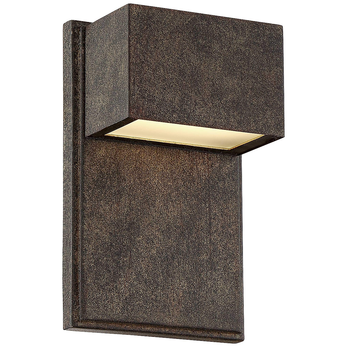 Possini Euro Design Lyons Modern Box-Shape Outdoor Wall Light Fixture LED Bronze Black 8" LED Frosted Lens Downlight for Exterior House Porch Patio Outside Deck Garage Yard Front Door Garden Home