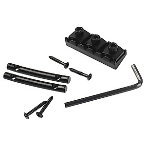1Set Yootones Guitar Locking Nut & String Tension Bars String Retainers Compatible with Floyd Rose Tremolo Guitar Bridge (Black)