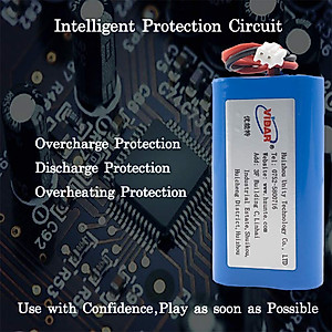 VIDAR 3.7V 5200mAh-19.24wh Rechargeable Li-ion-Battery - Real Capacity Lithium Batteries with JST 2.54/2P Plug for Electronics, Toys, Lighting, Equipment