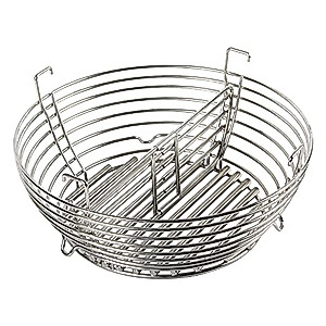 VANKEY Lump Charcoal Fire Basket with Removable Divider Charcoal Basket for Kamado Joe Classic Series, Large Big Green Egg High Quality Stainless Steel Grill Ash Baskets