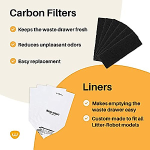 Whisker Litter-Robot 3 Connect Pro Bundle (Grey) Includes Litter-Robot 3, Litter Trap Mat, Fence, Ramp, OdorTrap Pod & 6 Refills, 100 Liners, 6 Carbon Filters, Cleaner Wipes & 1 Year WhiskerCare