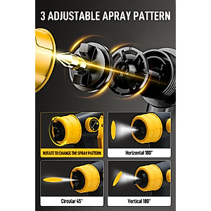 Cordless Paint Sprayer for DeWo1t 20V Max Battery (Battery NOT Included),No Battery HVLP Spray Paint Gun Yellow