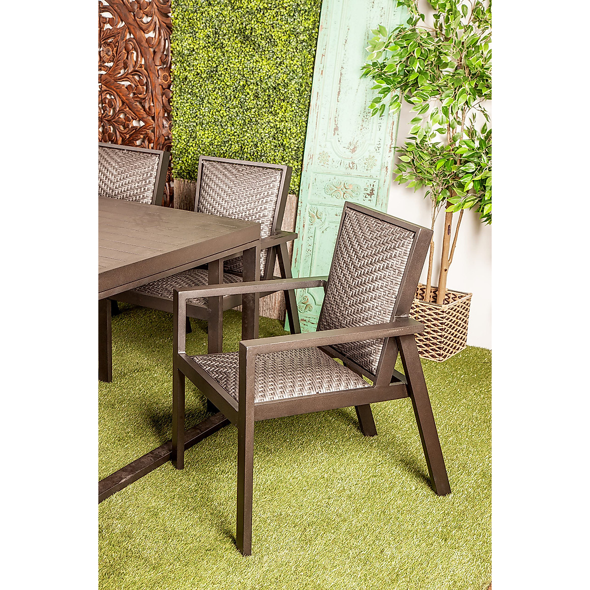 Deco 79 70338 Outdoor Dining Chair, Black