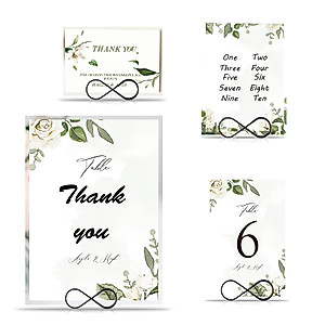 CHGCRAFT 10Pcs Black Table Number Holder Stands Wedding Seating Labels Place Card Clips Name Setting Place Card Holders Photo Picture Cards Display Holder for Party 2.87x2.26x1.06inch