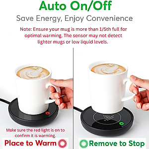 Coffee Mug Warmer - Compact Coffee Cup Warmer for Desk with Auto On/Off - Multipurpose Electric Candle Warmer Plate & Coffee Warmer for Desk, Durable, Safety Auto-Shutoff - Perfect for Home & Office