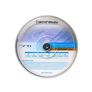 Falcon Media 50-Pack Premium Line DVD+R Dual Layer Discs with White Thermal Printable Surface, 8X Recording Speed, and 8.5 GB of Data in Cakebox Packaging