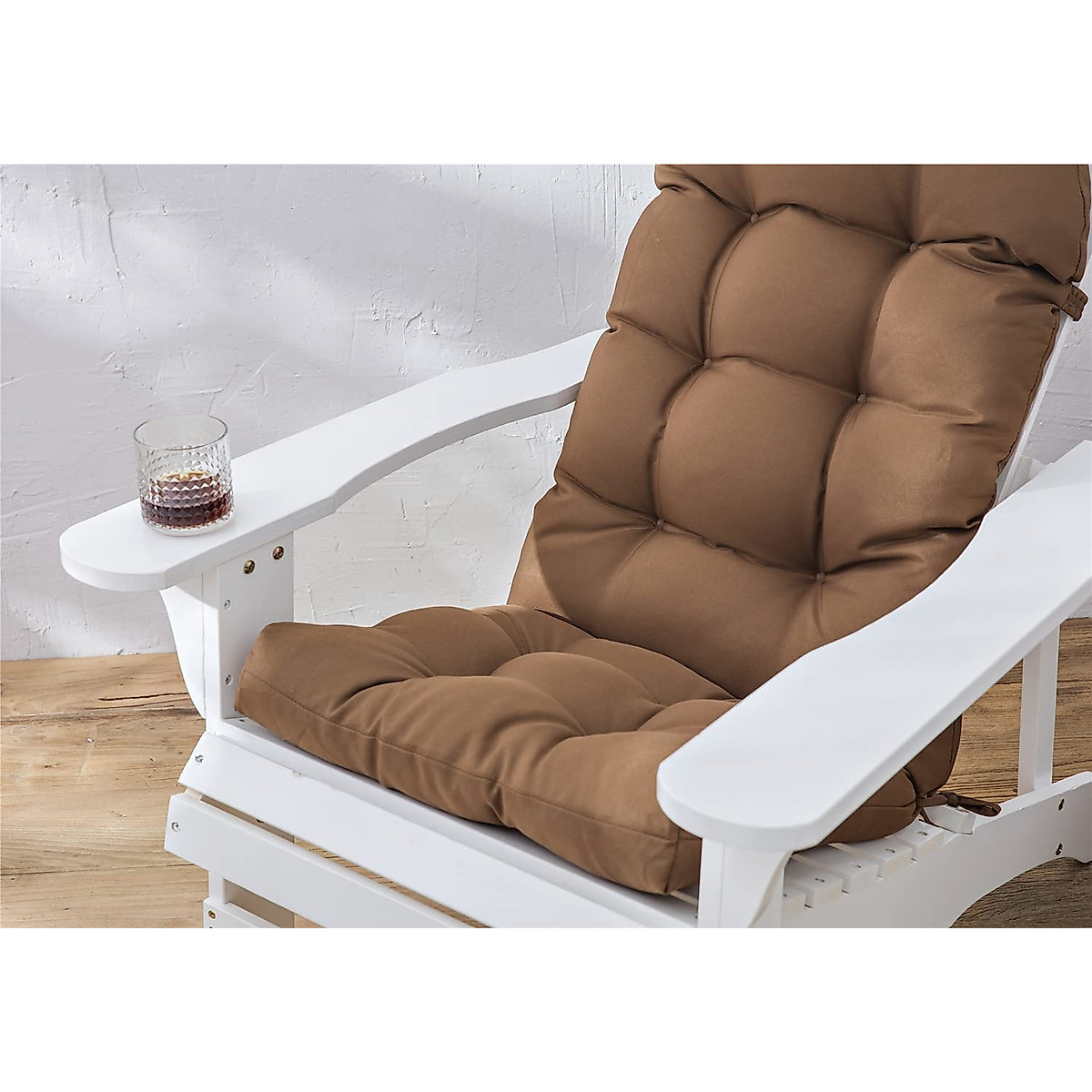 Enipate Weather Resistant Cushions for Adirondack Chair High Back Indoor Outdoor Patio Tufted Lounge Cushion Seat Pads