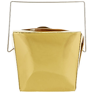 Darice 1143-12 Darice, 5 Piece, 8 Ounce, Chinese Take-Out Small Noodle Boxes, Gold,,