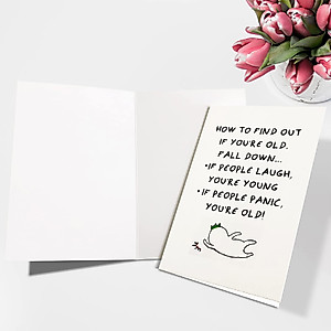 Funny Birthday Greeting Card, Happy Birthday Card for Men Women, Humorous Bday Card, How to Find Out If You’re Old