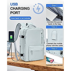 Carry on Travel Laptop Backpack for Women Men, Flight Approved,Backpack for Women, Travel Bag Hiking Outdoor Sports Rucksack Casual Daypack Backpack, Blue Simple