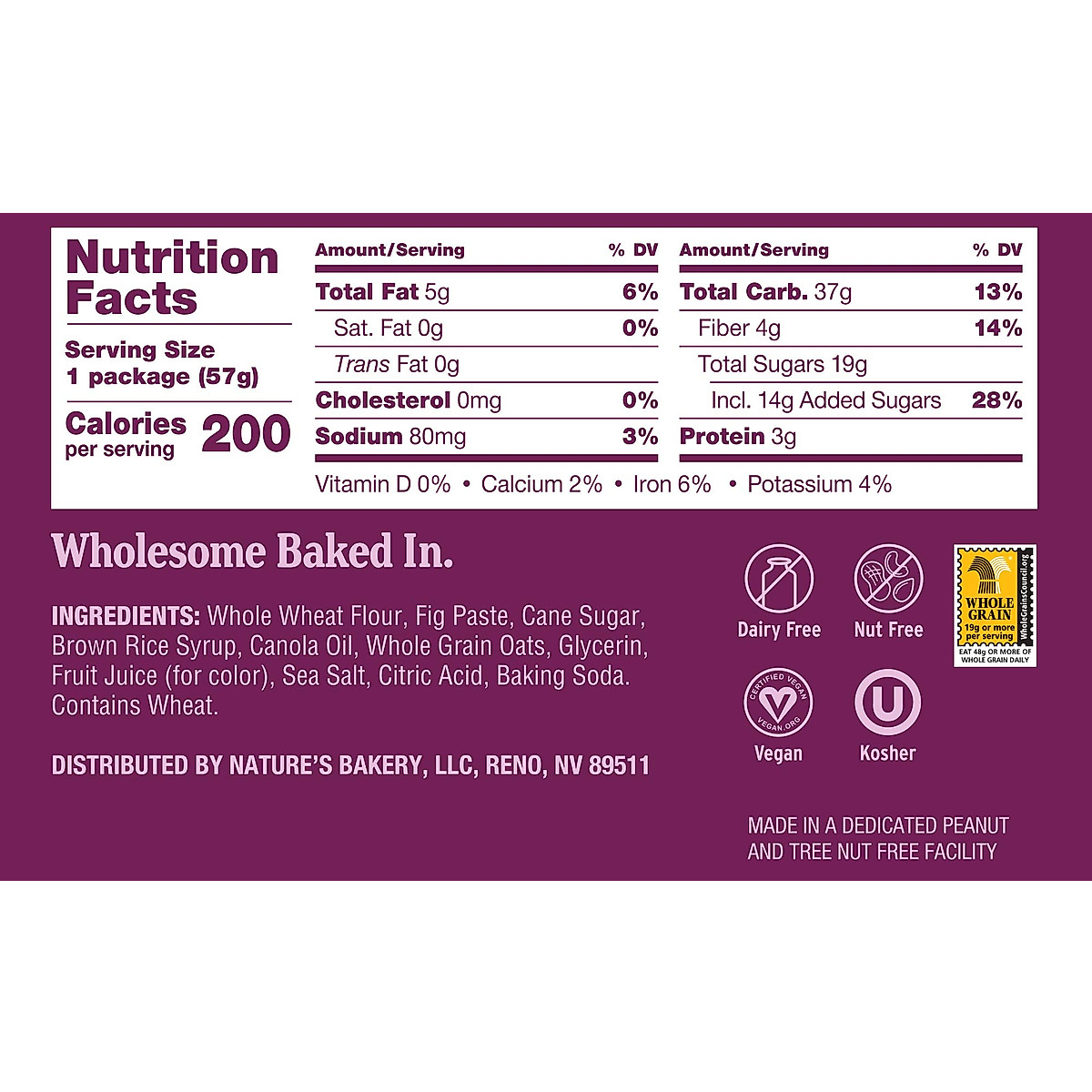 Nature’s Bakery Whole Wheat Fig Bars, Original Fig, Real Fruit, Vegan, Non-GMO, Snack bar, 1 box with 12 twin packs (12 twin packs)