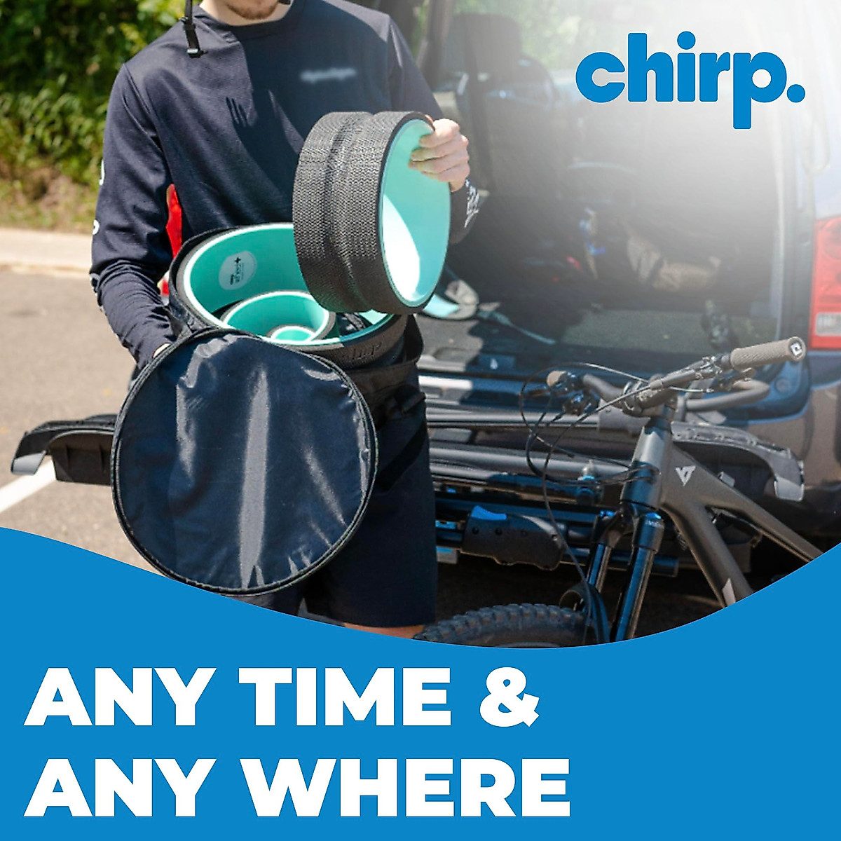 Chirp Wheel Carrying Case - Travel Case Wheels, On the Go Back Pain Relief & Stretching - Compatible with Yoga Wheels Foam Roller Wheel Set Wheels Not Included