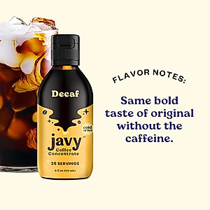 Javy Coffee Concentrate - Cold Brew Coffee, Perfect for Instant Iced Coffee, Cold Brewed Coffee and Hot Coffee, 35 Servings - Original Decaf