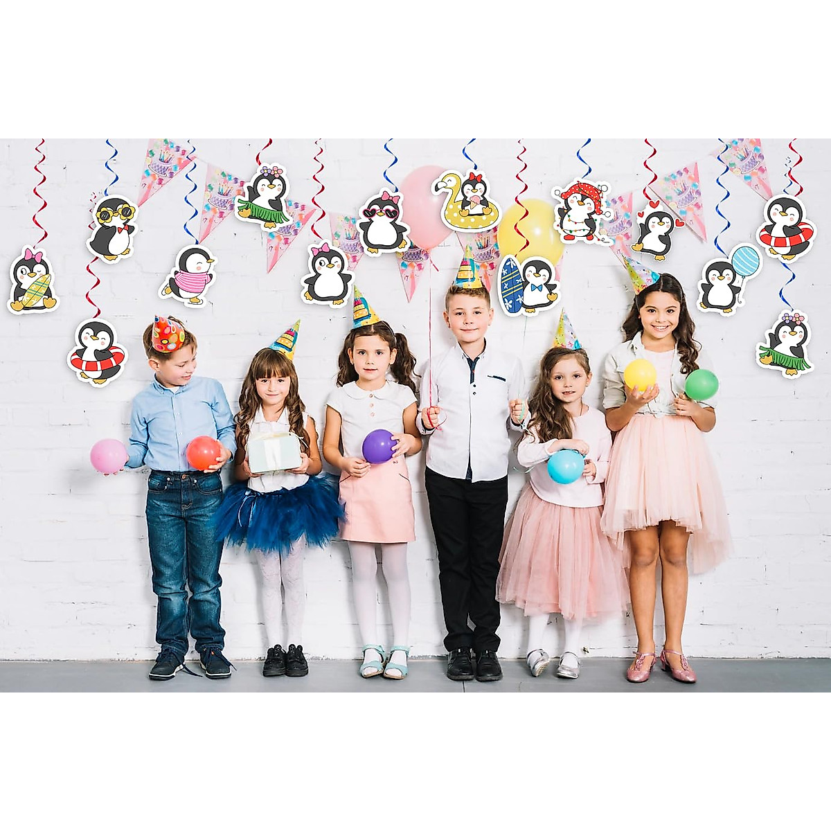 24 Pieces Penguin Hanging Swirls Penguin Streamers Penguin Hanging Decorations Ceiling Swirls for Penguin Birthday Party Decorations Party Supplies Baby Showers Decorations