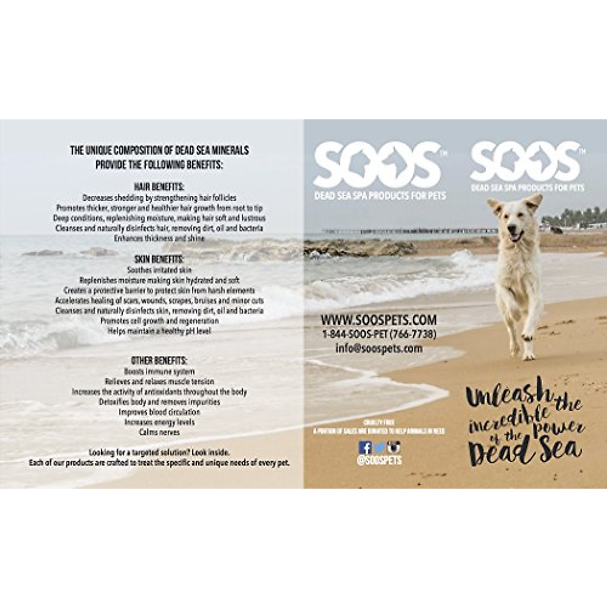 Soos Pets Natural Dead Sea Mineral Enriched Rescue Cream, 50 mL/1.69 oz.