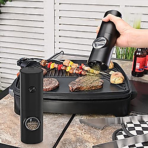 SVAVO Electric Pepper Grinder, Battery Operated Automatic Salt and Pepper Grinder Set Mill, Adjustable Coarseness One-hand Button Control, 2 Packs