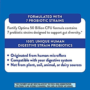 Nature's Way Fortify Optima Daily Probiotic for Women, 50 Billion Live Cultures, Digestive and Immune Health Support Supplement*, 30 Vegan Capsules