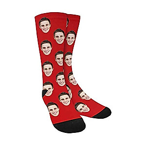 Artsadd Custom Face Socks with Picture, Personalized Socks with Photo Customized Unisex Funny Crew Sock Gifts for Men Women