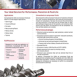 Compressed Air USA Breathing Safe Lubricating Oil for High Pressure Reciprocating Air Compressors - Scuba, SCBA, Medical (1 Gallon)