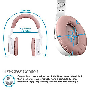 Naztech i9 Wireless Active Noise Cancelling Headphones. Up to 30 hrs Playtime for iPhones, Smartphones, Tablets, Computers / Airplane Adapter Included