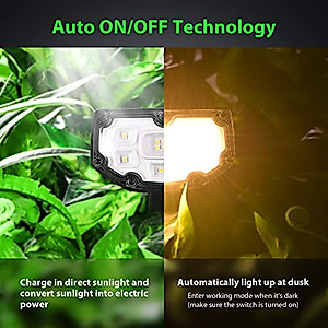 AloftSun Solar Spotlight, IP68 Waterproof Solar Outdoor Lights, 6500K/ 700LM Solar Landscape Lights for Yard Garden Pathway, Auto ON/Off, Dusk to Dawn, 2 Brightness Modes-2 Pack