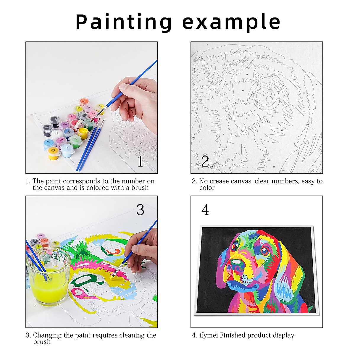 ifymei Paint by Numbers for Kids and Adults Beginner, DIY Gift Canvas Painting Kits for Boys and Girls, 16x20 Inch Colorful Dinosaurs [Without Frame]