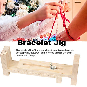 Joyivike Paracord Jig Bracelet Maker, Wooden Jig Bracelet Maker, U Shape Clear Scale Bracelet Maker with 2 Clamp, Wristband Maker, DIY Hand Knitting Bracelet Making Jig Bracelet Braiding Tool