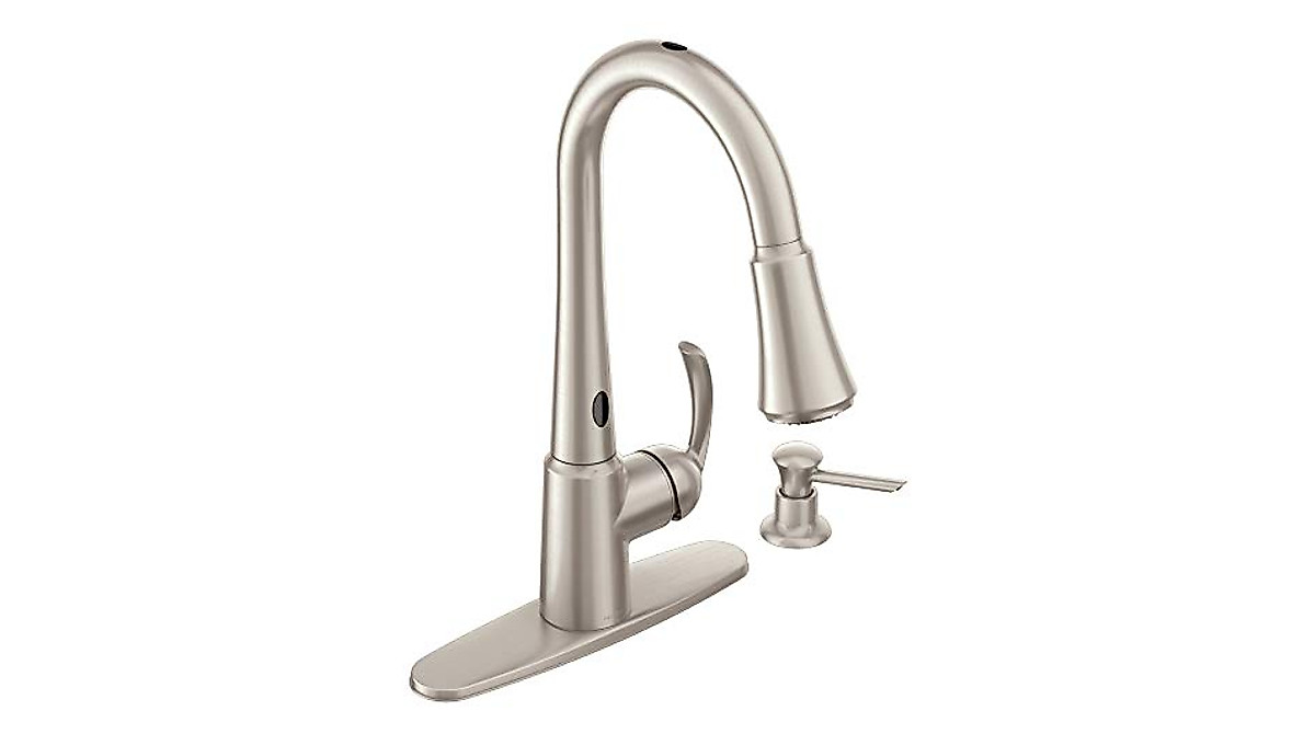 Moen Delaney Kitchen Faucet with Spot Resist Stainless | High Arc Pulldown