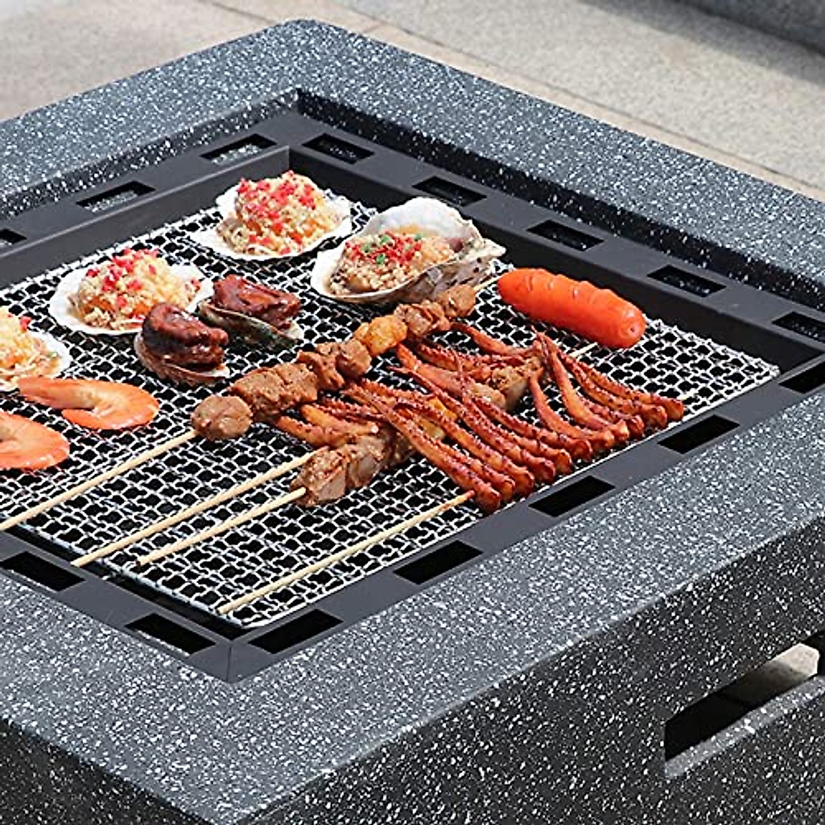 Fire Pits Outdoor Large BBQ Leisure Table On The Garden Terrace, Outdoor Cooking Fire Pit, Burning Fire Bowl, Multifunctional Heating Fireplace