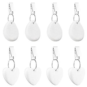 Morobor Tablecloth Weights Hangers, 8pcs Two Style Table Cover Weights with Stainless Steel Clip for Outdoor Family Dinner Garden Party Wedding Camping Picnic( White)