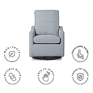 Delta Children Kenwood Glider Swivel Rocker Chair, Light Blue