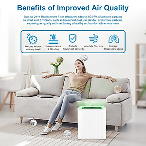 NXBHG Blue 211+ Replacement Filter Compatible with Blue Pure 211+ Air Puri-Fier, Foldable Activated Carbon Filter, 2 Pack